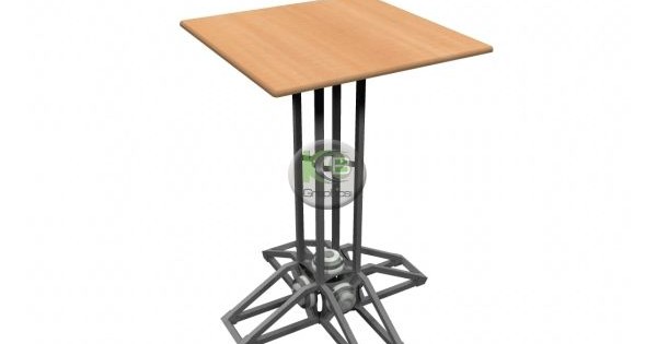 Square Truss Podium with Wood Tabletop & Graphics