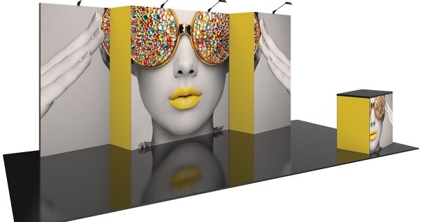 20ft Vector Trade Show Display Kit 08, Lights and Counter