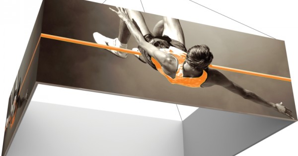 12' Square x 3'h Hanging Ceiling Banner