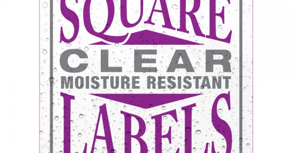 Custom Square Clear Moisture Resistant Labels, S1-BOPP-S2