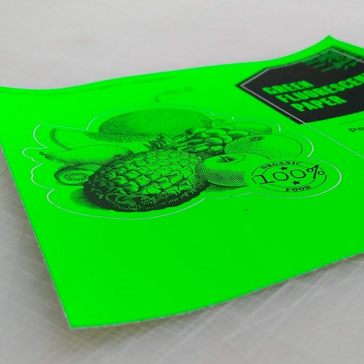 Custom Rectangle Fluorescent Paper Labels, S1-FLUOR-R7