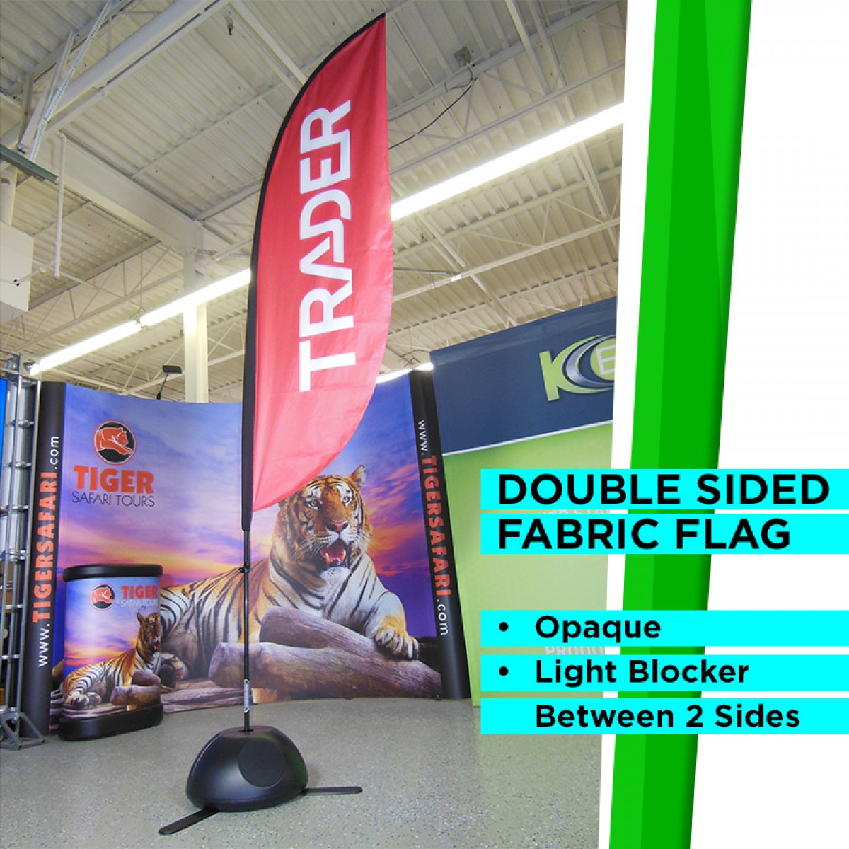 Small Outdoor Straight Advertising Flag with Ground Stake